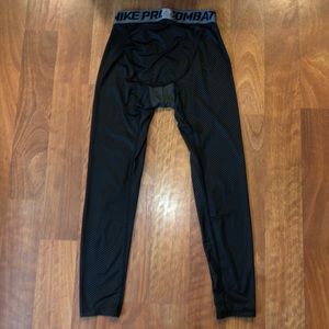 Nike | Bottoms | Nike Pro Combat Grey And Black Compression Tights ...